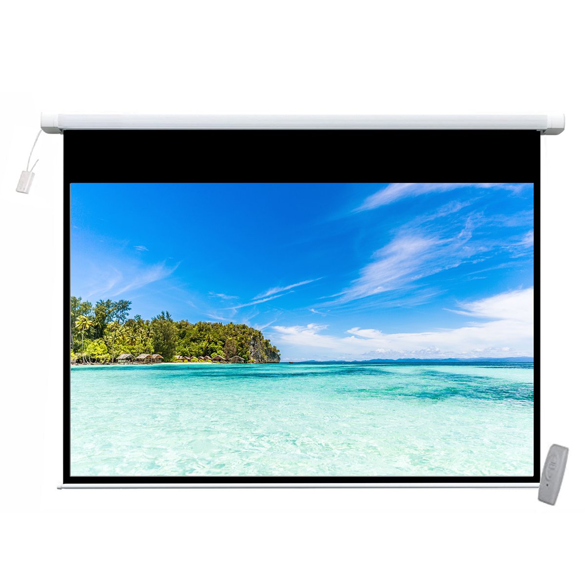 NP Tech| Nptech 100-inch (7ft x 5ft) 4:3Aspect Ratio Electric Motorized ...