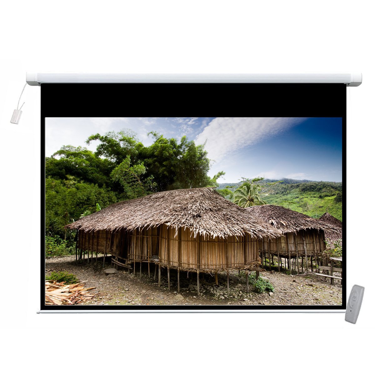 NP Tech| Nptech 180-inch (12ft x 9ft) 4:3Aspect Ratio Electric ...